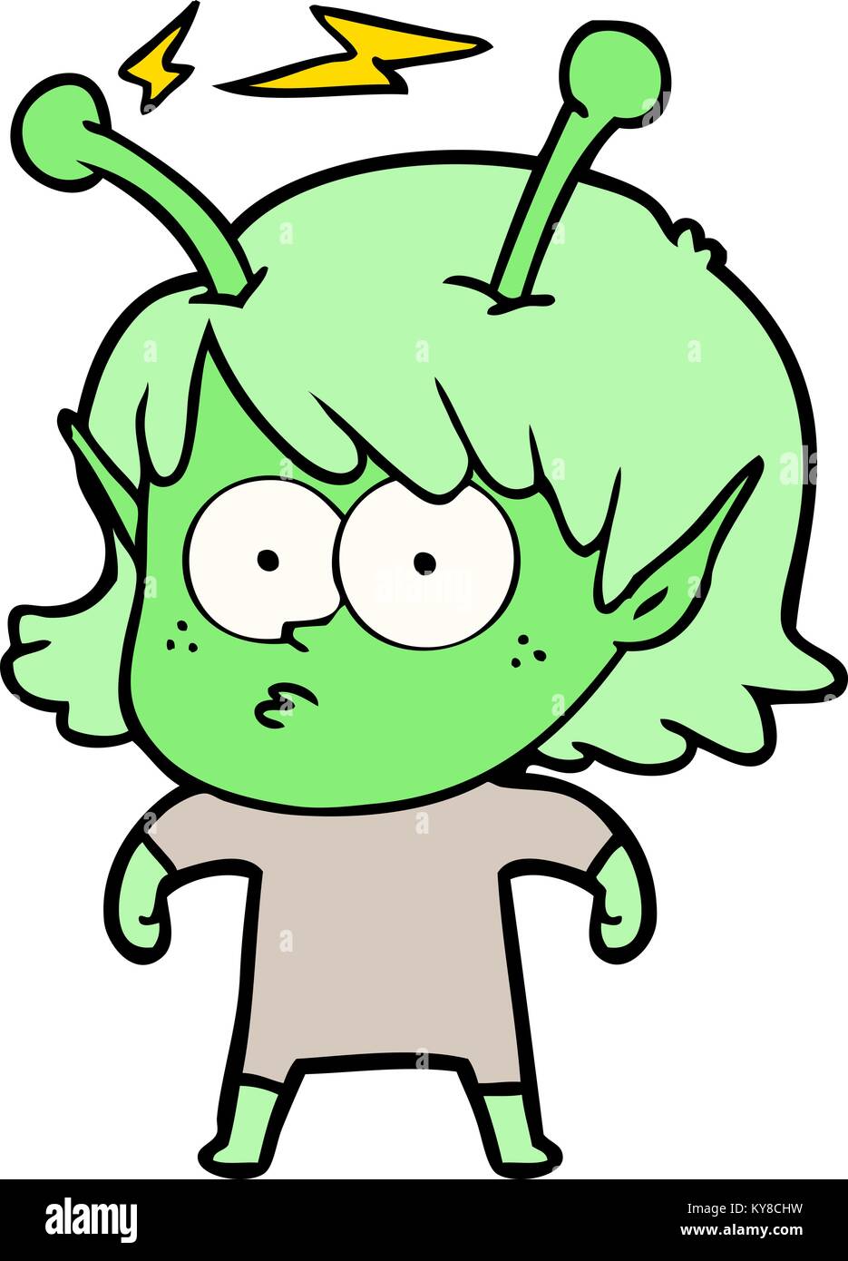 cartoon alien girl Stock Vector Image & Art - Alamy