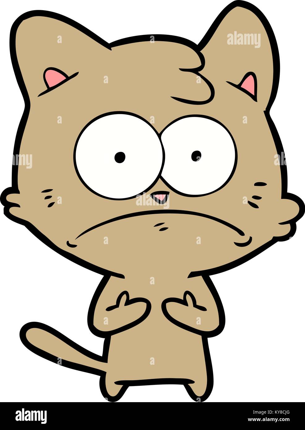 cartoon nervous cat Stock Vector Image & Art - Alamy
