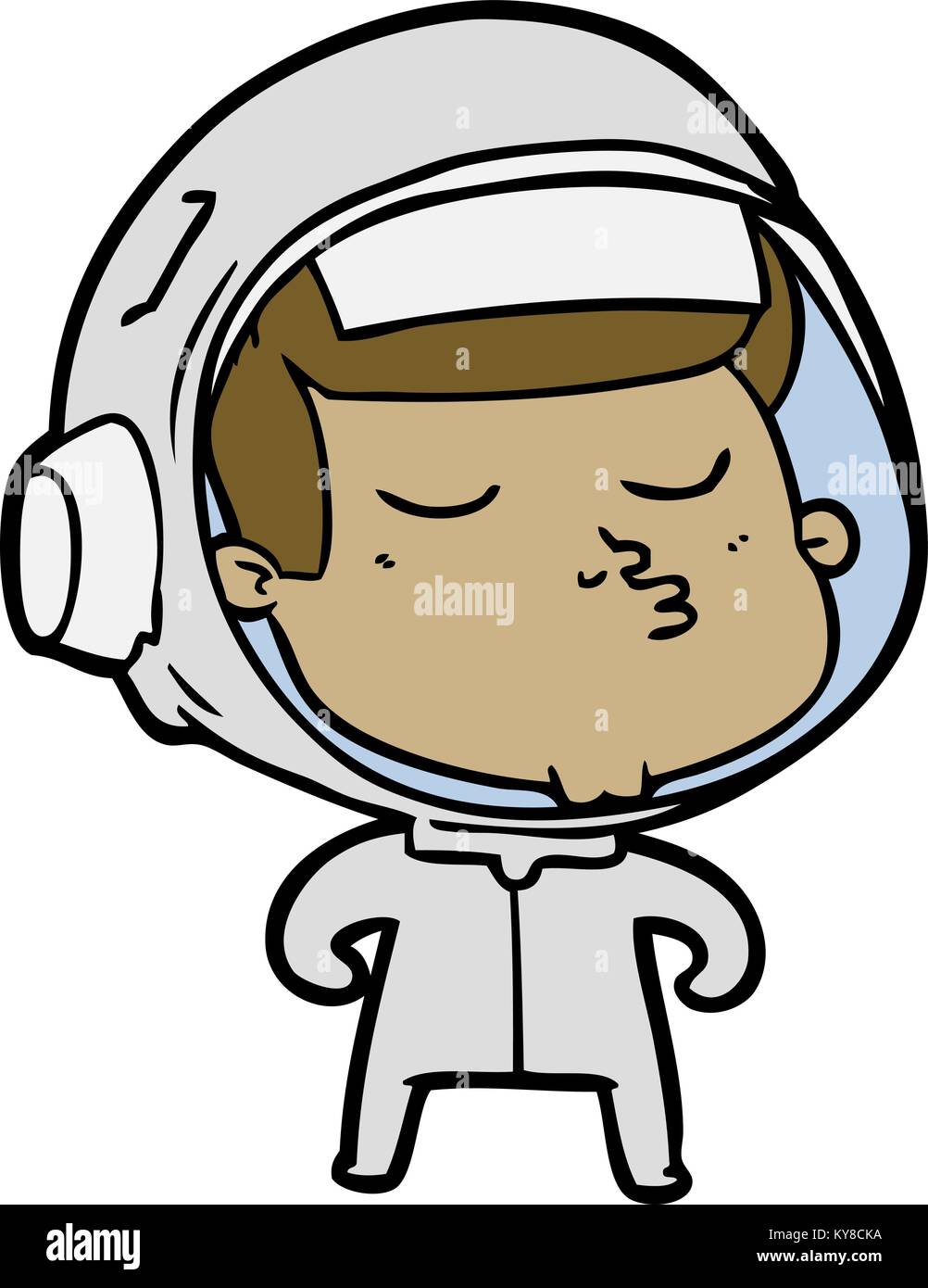 cartoon confident astronaut Stock Vector Image & Art - Alamy