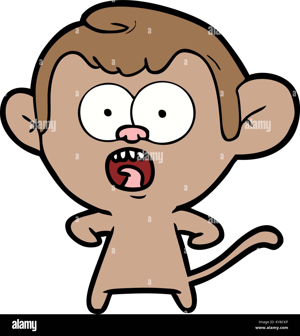 cartoon shocked monkey Stock Vector Image & Art - Alamy
