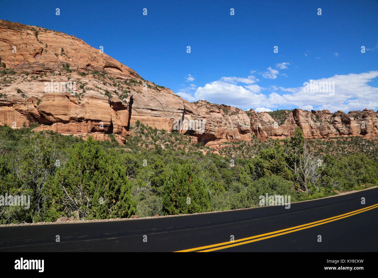 A scene from the Kolob Terrace Road on the west side of Zion National ...
