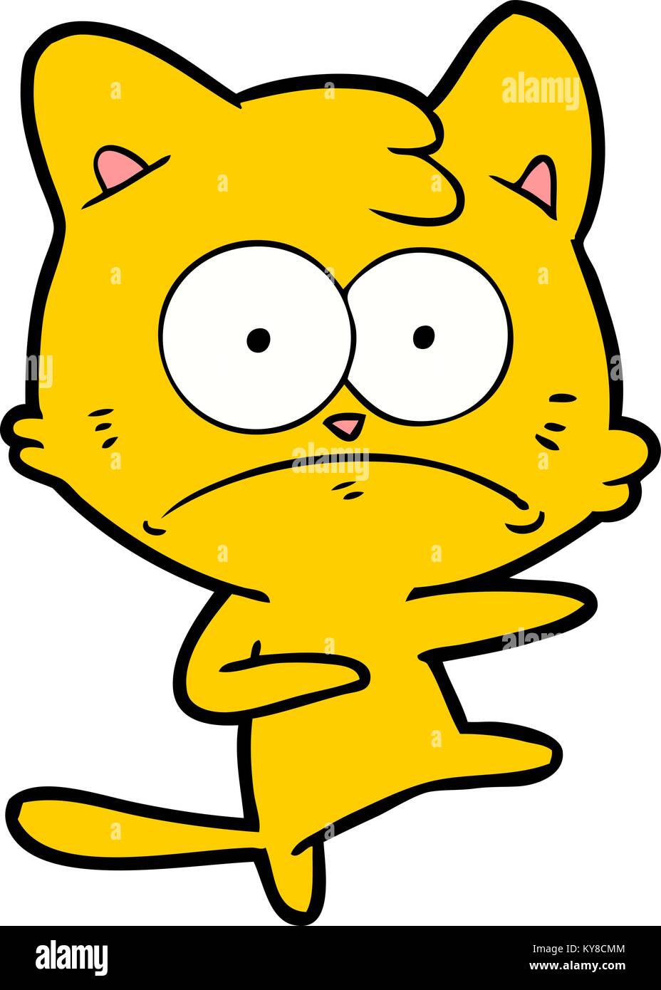 cartoon nervous cat Stock Vector Image & Art - Alamy