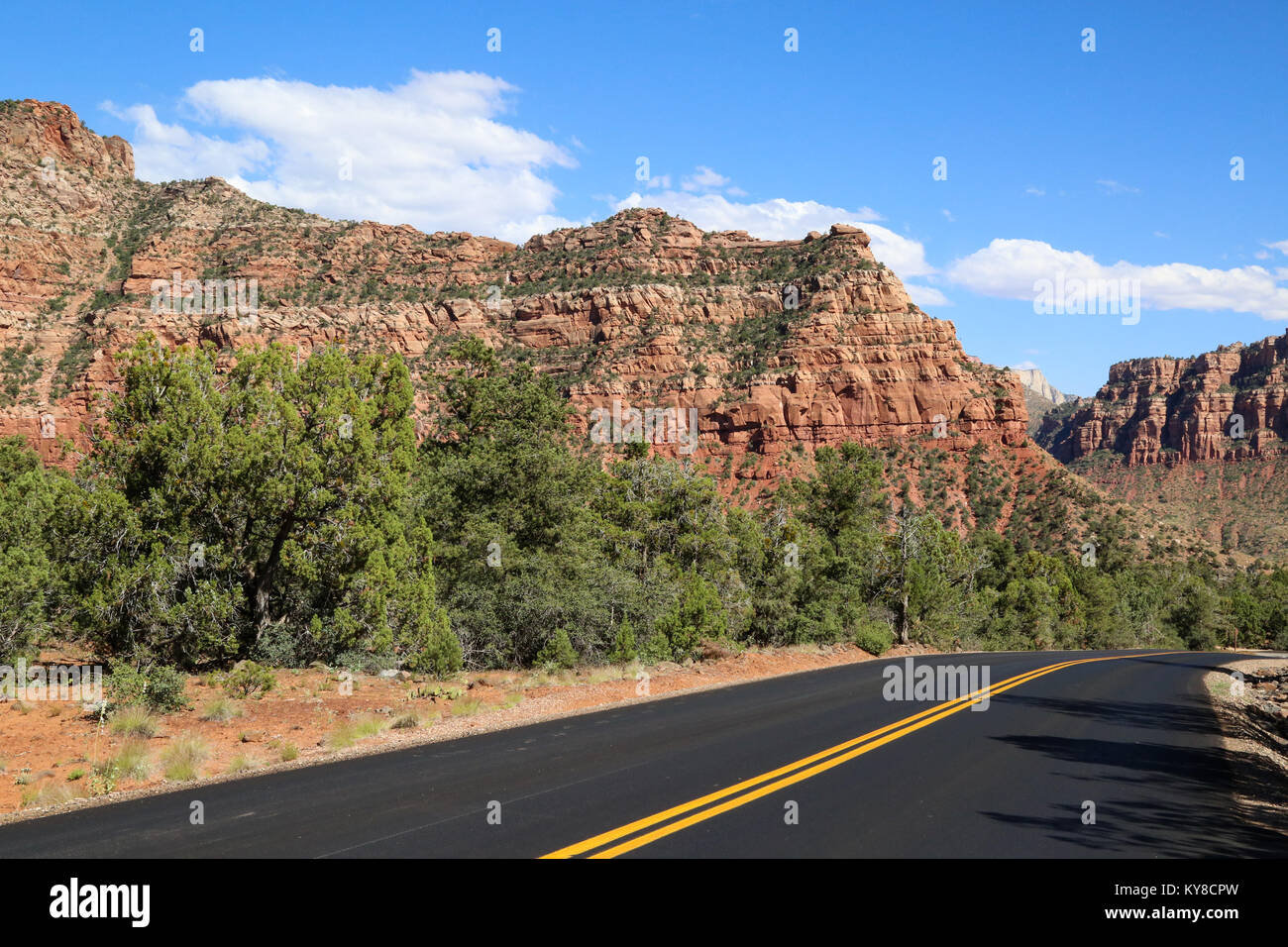 A scene from the Kolob Terrace Road on the west side of Zion National ...