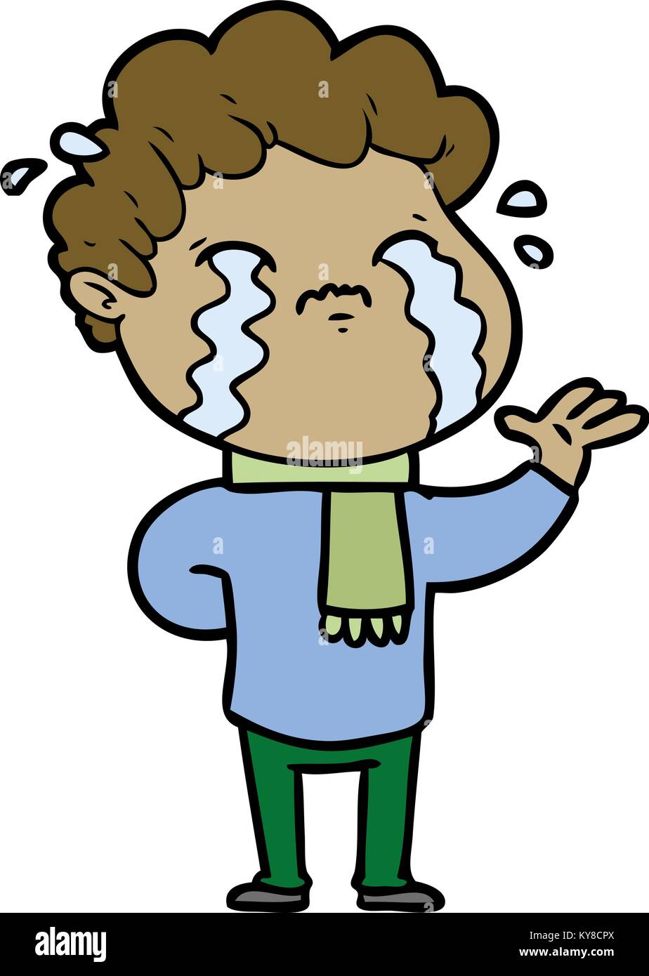 cartoon man crying Stock Vector Image & Art - Alamy