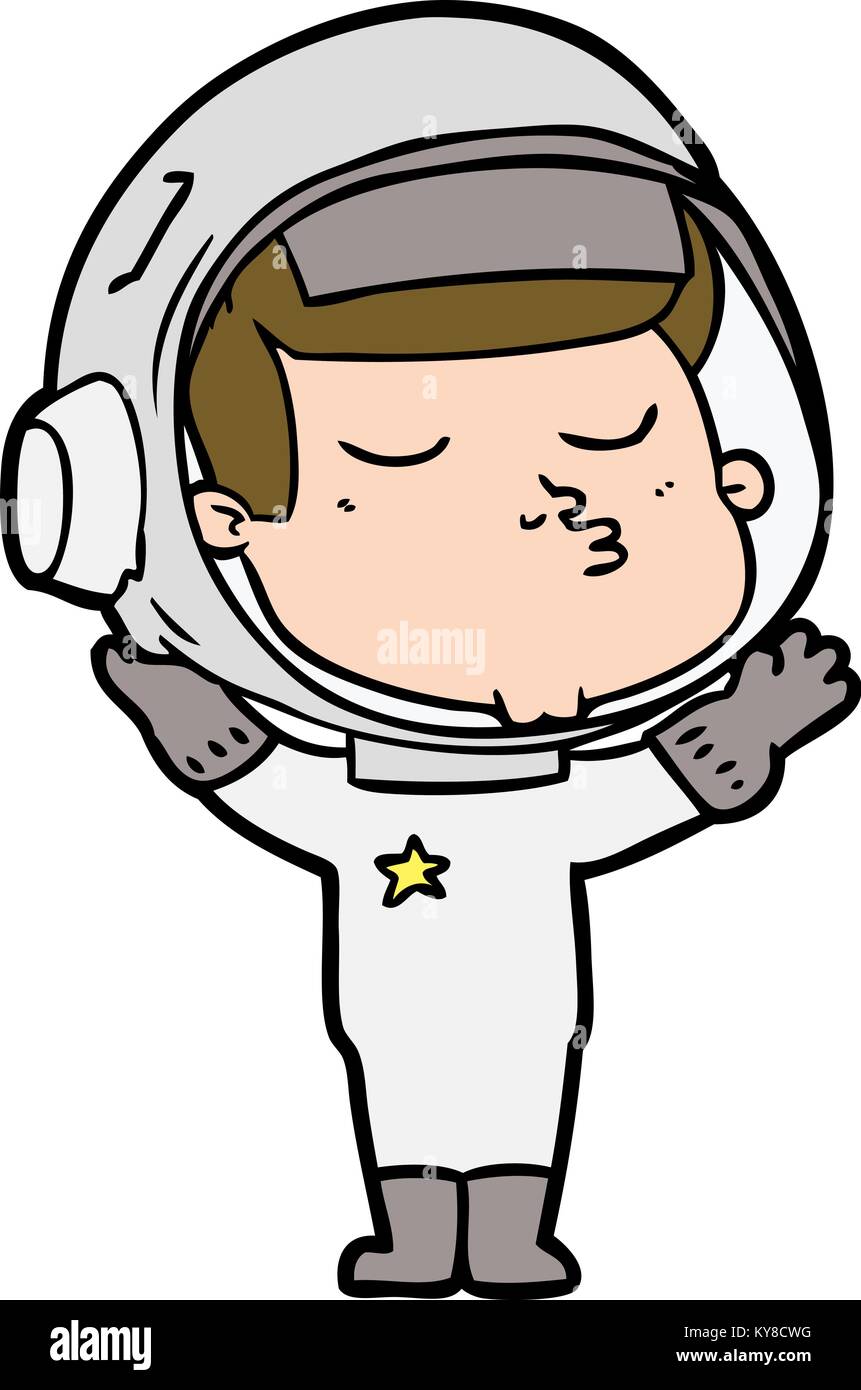 cartoon confident astronaut Stock Vector Image & Art - Alamy