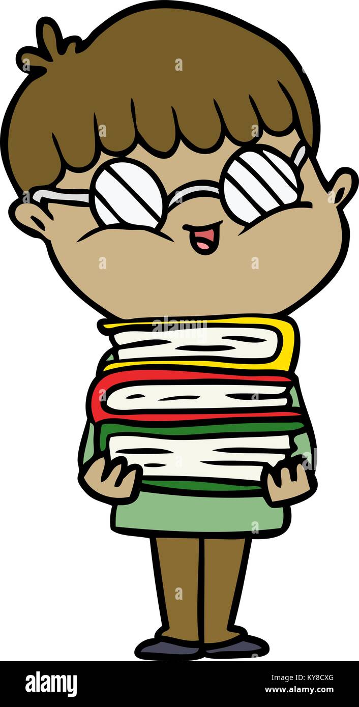 cartoon boy wearing spectacles Stock Vector Image & Art - Alamy