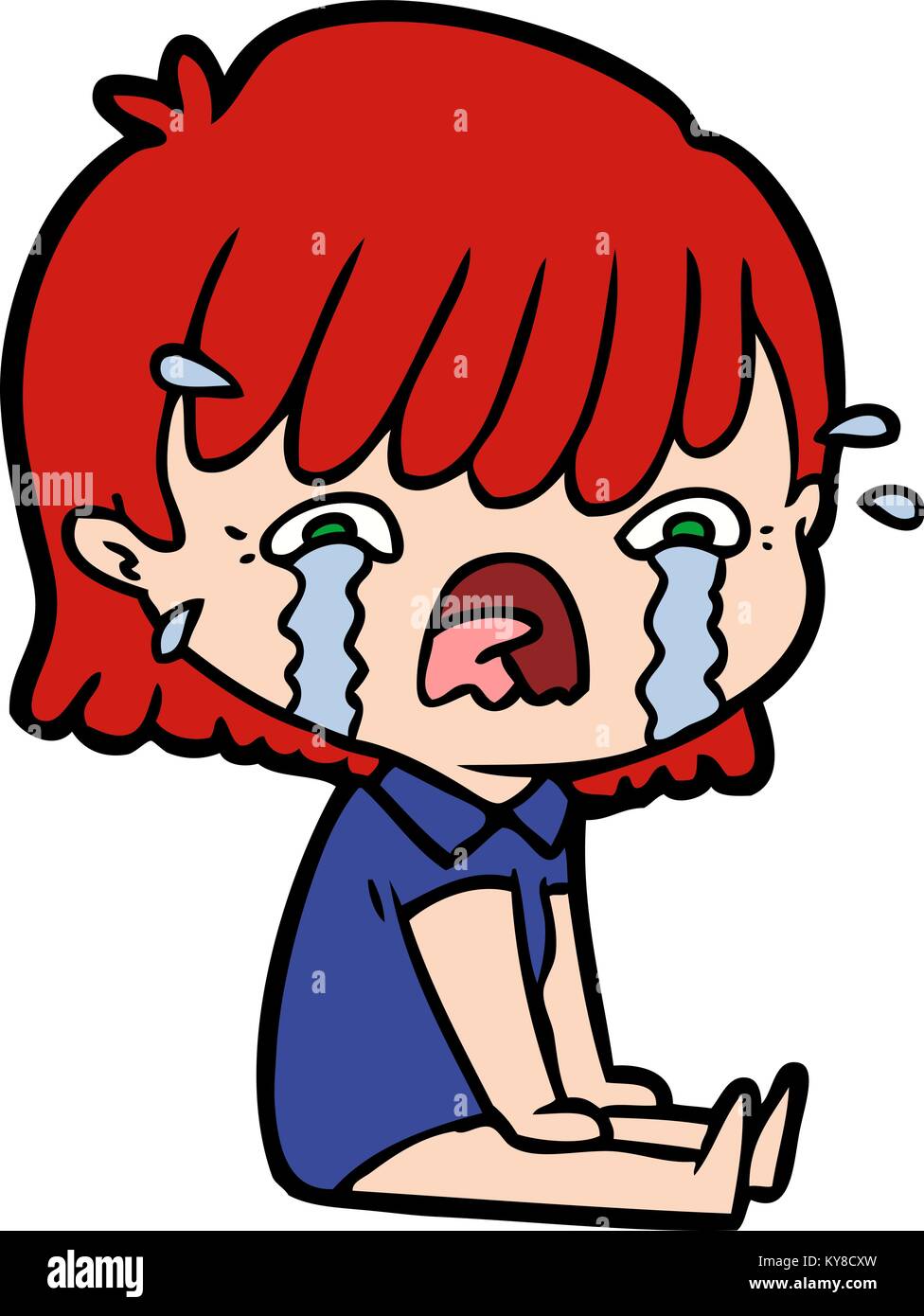 cartoon girl crying Stock Vector Image & Art - Alamy