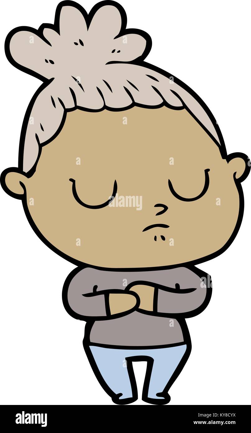 cartoon calm woman Stock Vector Image & Art - Alamy