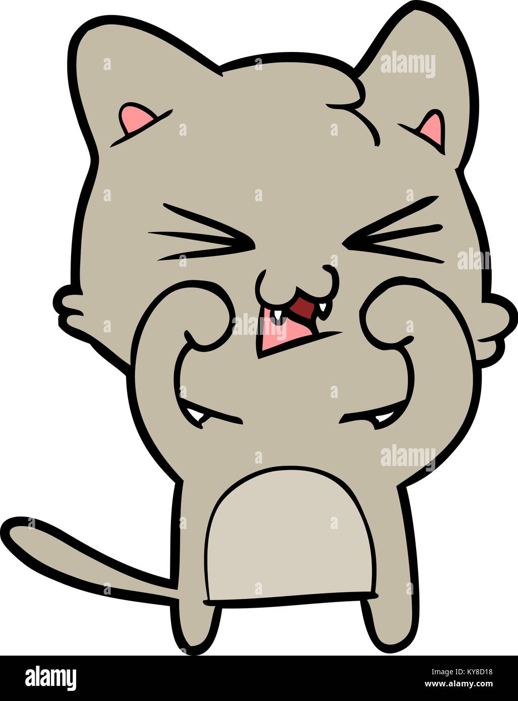 cartoon cat hissing Stock Vector Image & Art - Alamy