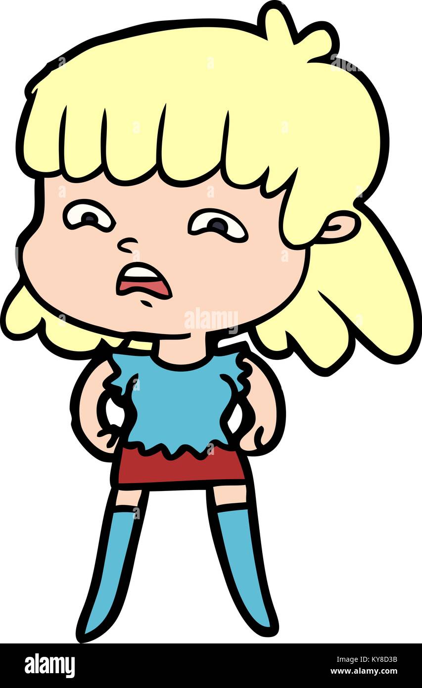 cartoon worried woman Stock Vector Image & Art - Alamy