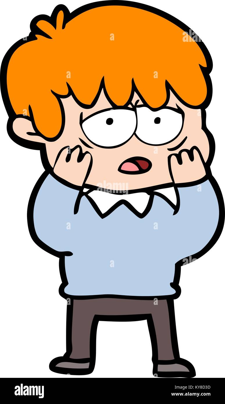 cartoon exhausted boy Stock Vector Image & Art - Alamy