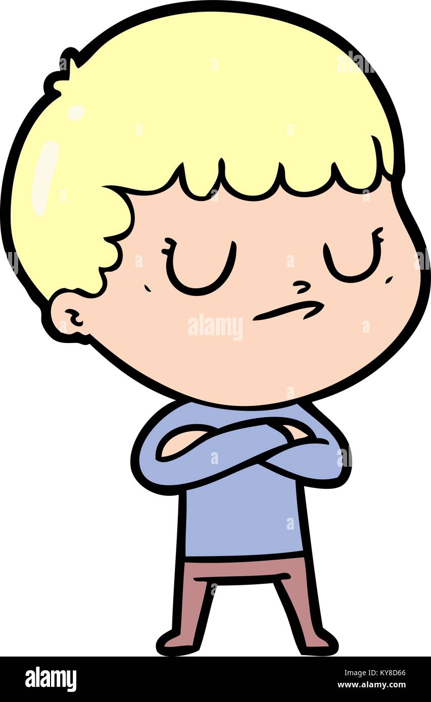cartoon grumpy boy Stock Vector Image & Art - Alamy