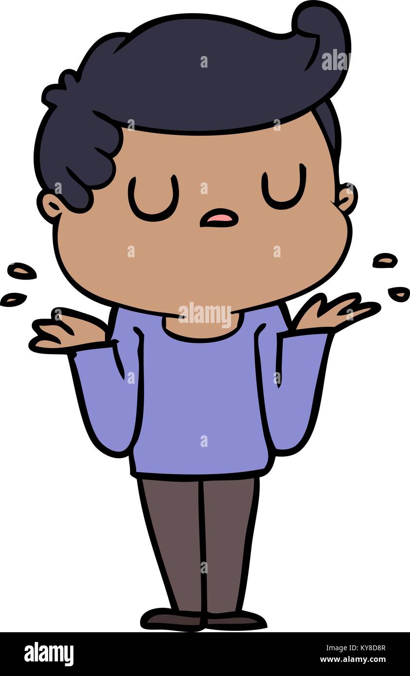 cartoon aloof man shrugging shoulders Stock Vector Image & Art - Alamy