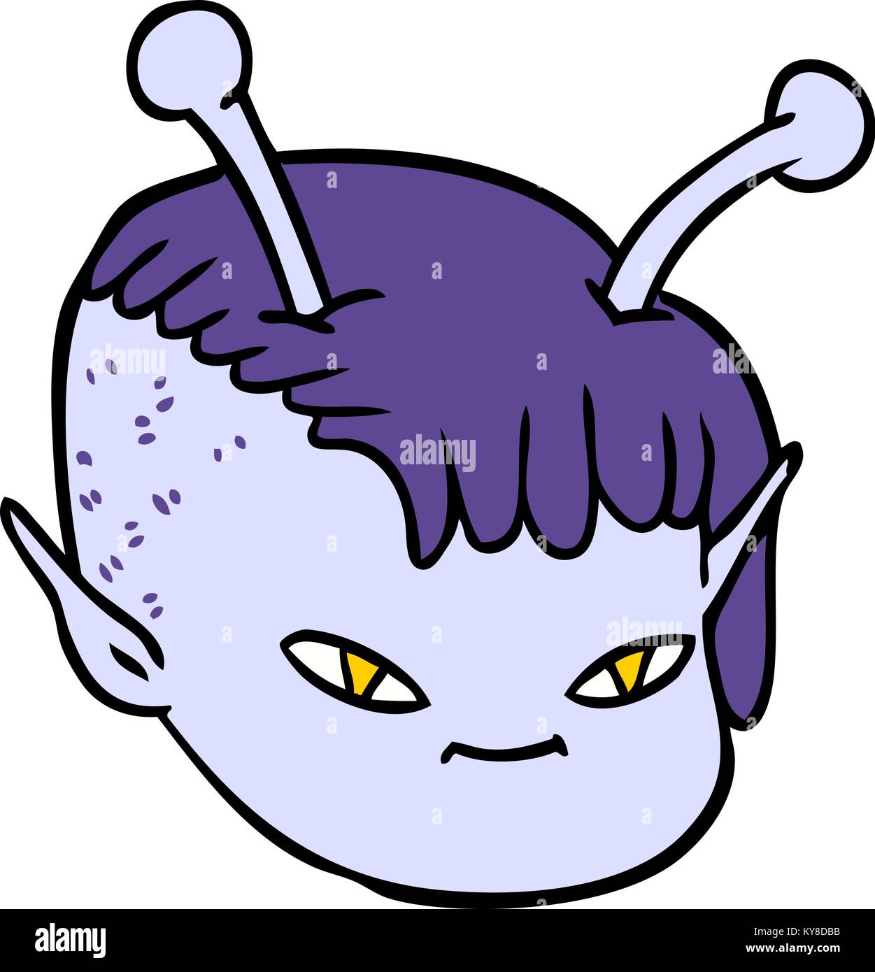 cartoon alien space girl face Stock Vector Image & Art - Alamy