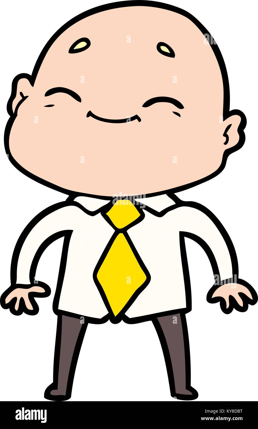 happy cartoon bald man Stock Vector Image & Art - Alamy