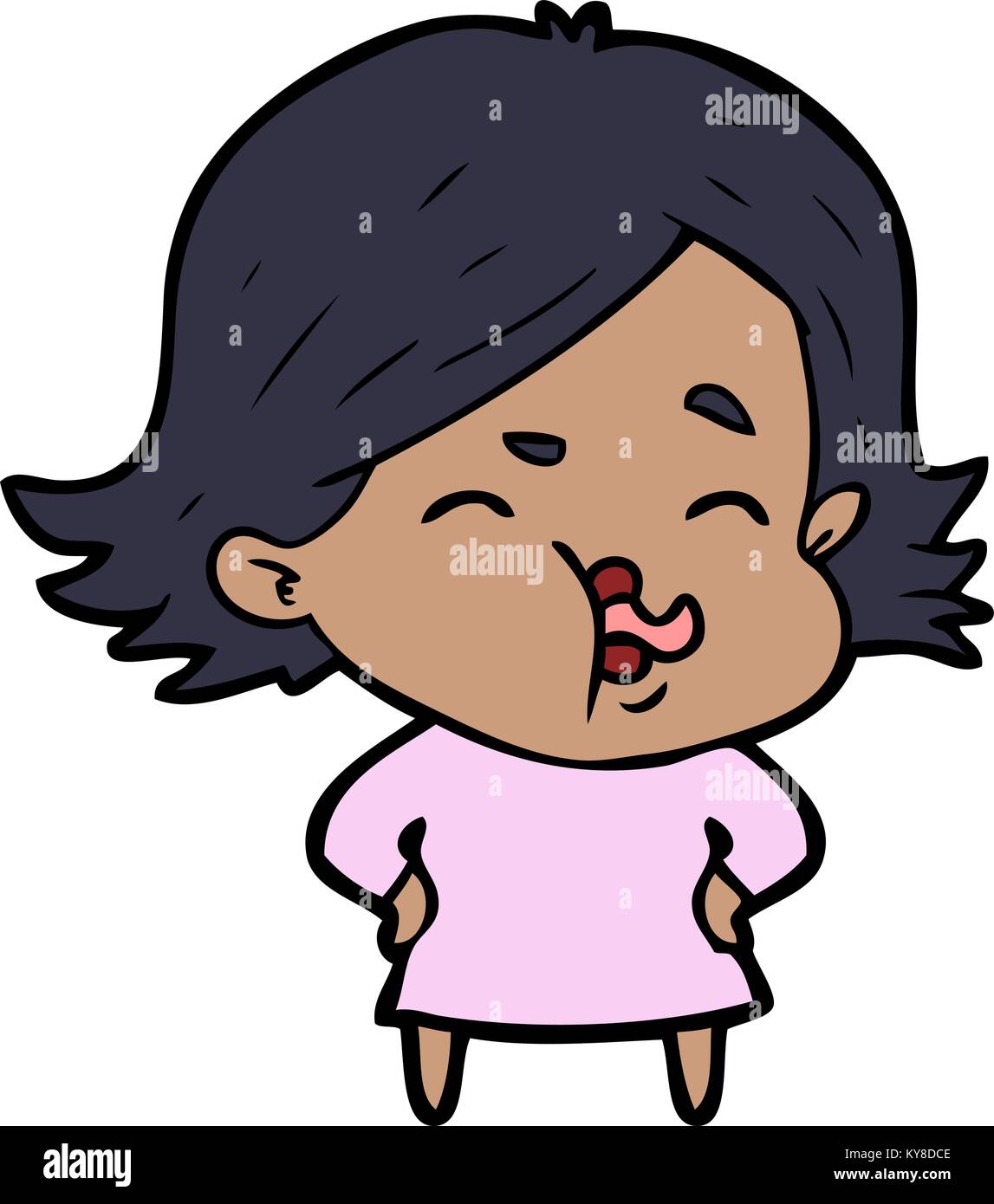 cartoon girl pulling face Stock Vector Image & Art - Alamy