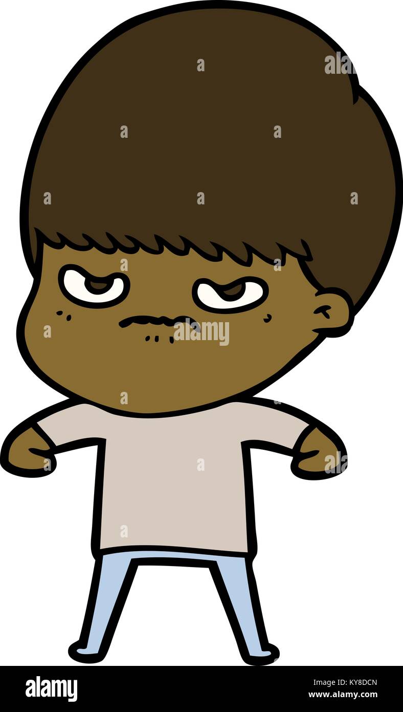 cartoon angry boy Stock Vector Image & Art - Alamy