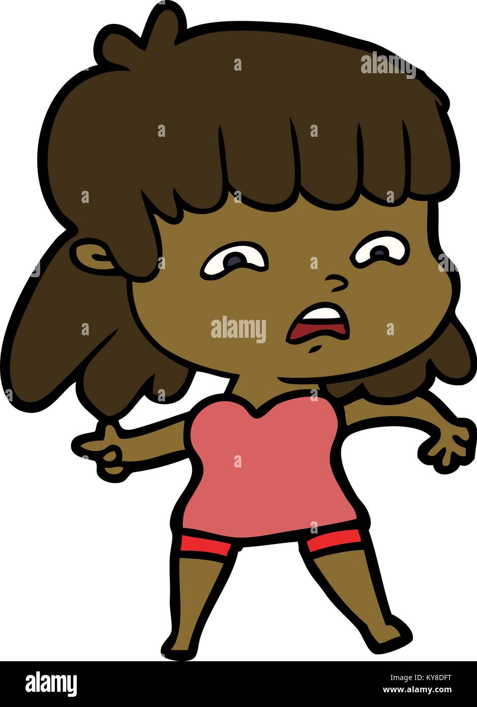 cartoon worried woman Stock Vector Image & Art - Alamy