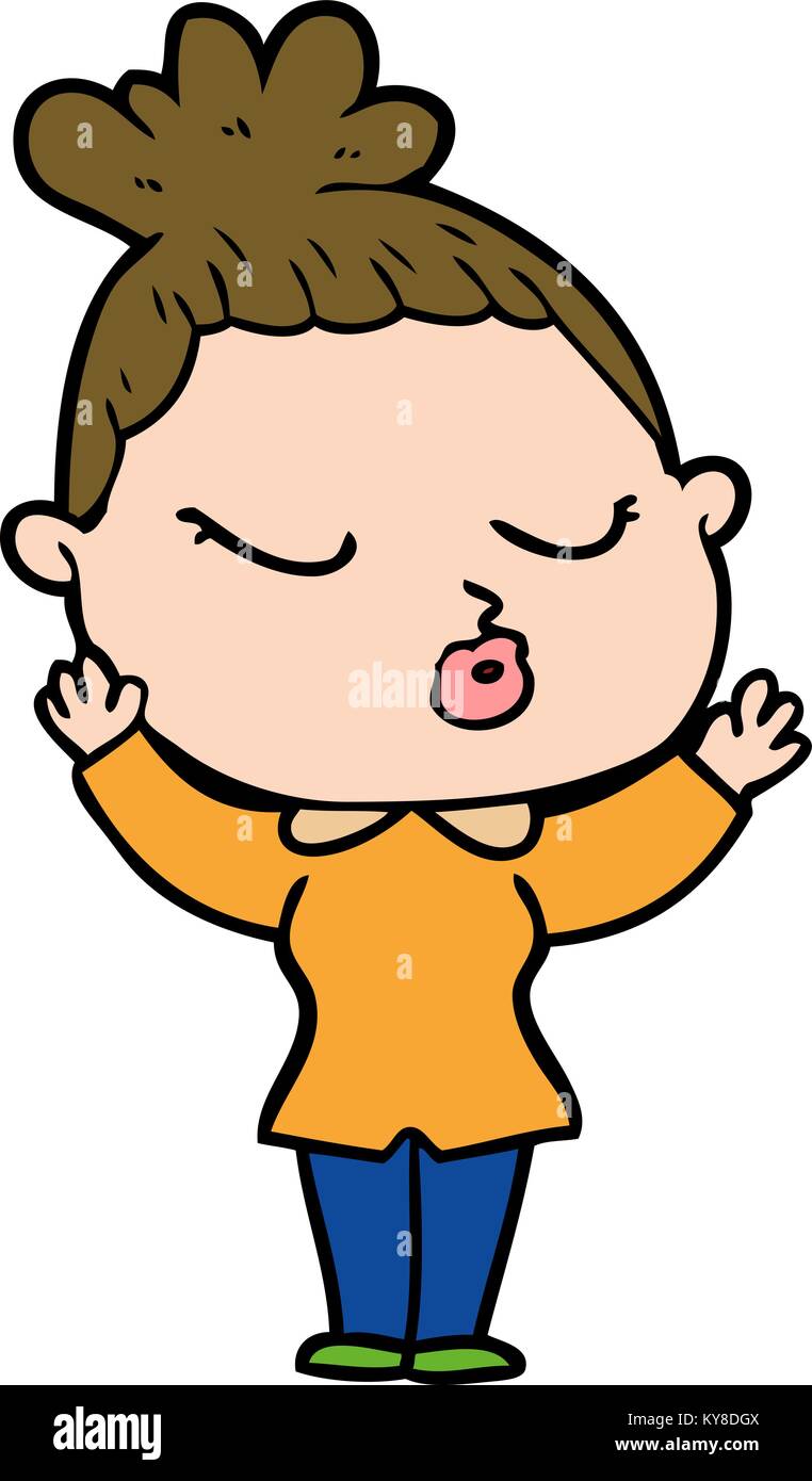 cartoon calm woman Stock Vector Image & Art - Alamy