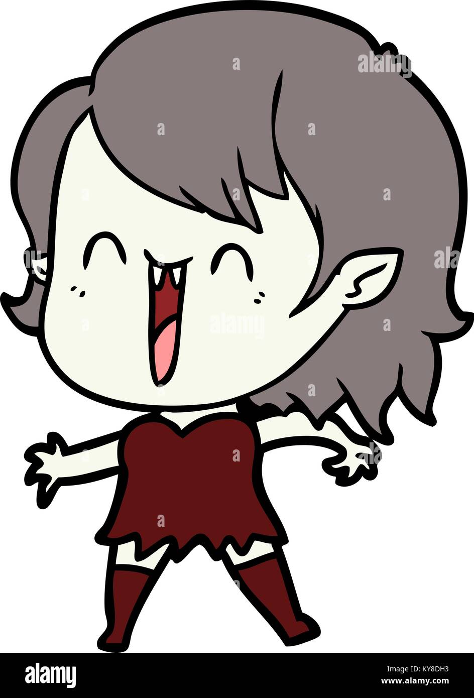 cute cartoon happy vampire girl Stock Vector Image & Art - Alamy