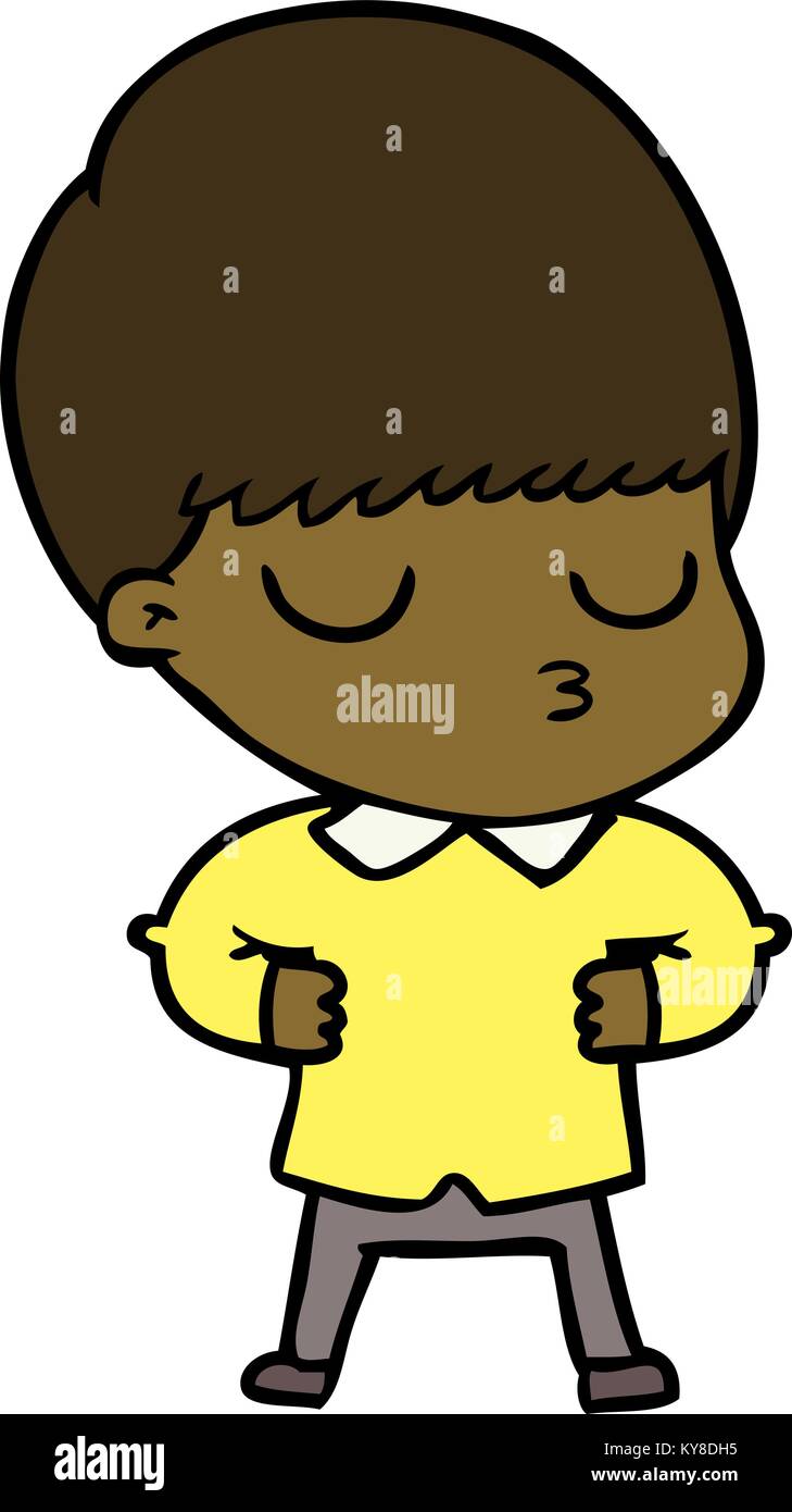 cartoon calm boy Stock Vector Image & Art - Alamy