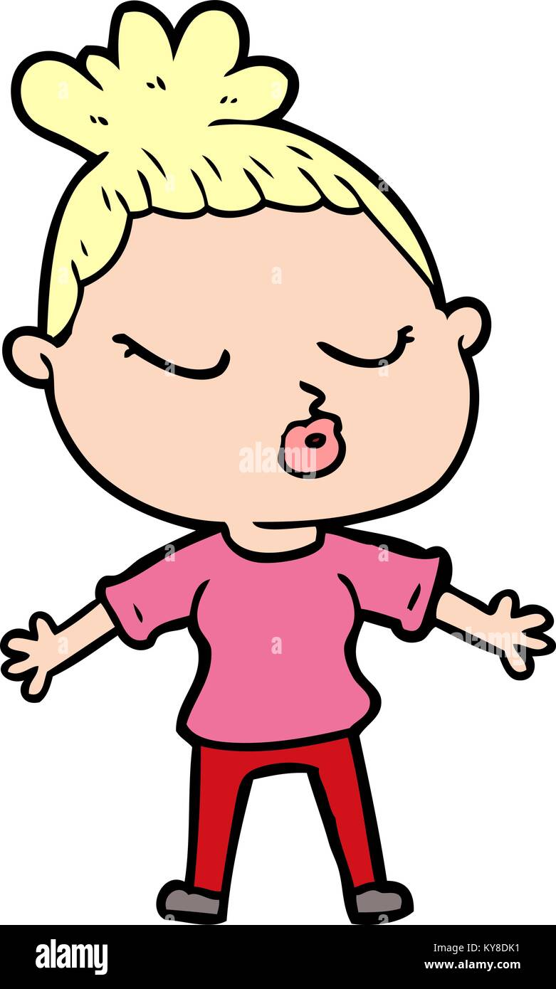 cartoon calm woman Stock Vector Image & Art - Alamy