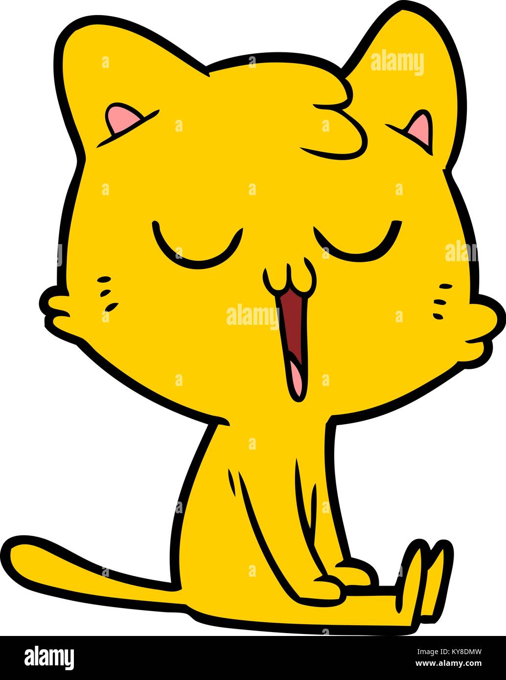 cartoon cat singing Stock Vector Image & Art - Alamy