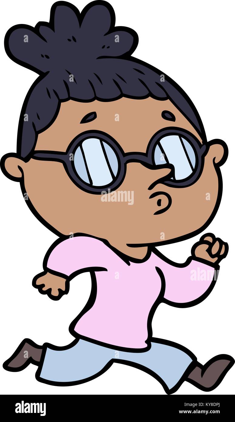 cartoon woman wearing glasses Stock Vector Image & Art - Alamy