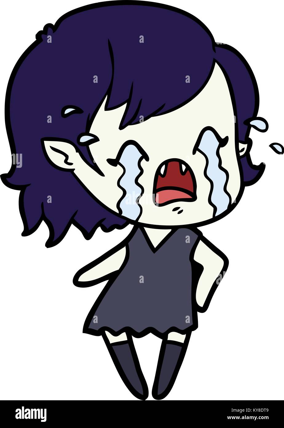 cartoon crying vampire girl Stock Vector Image & Art - Alamy