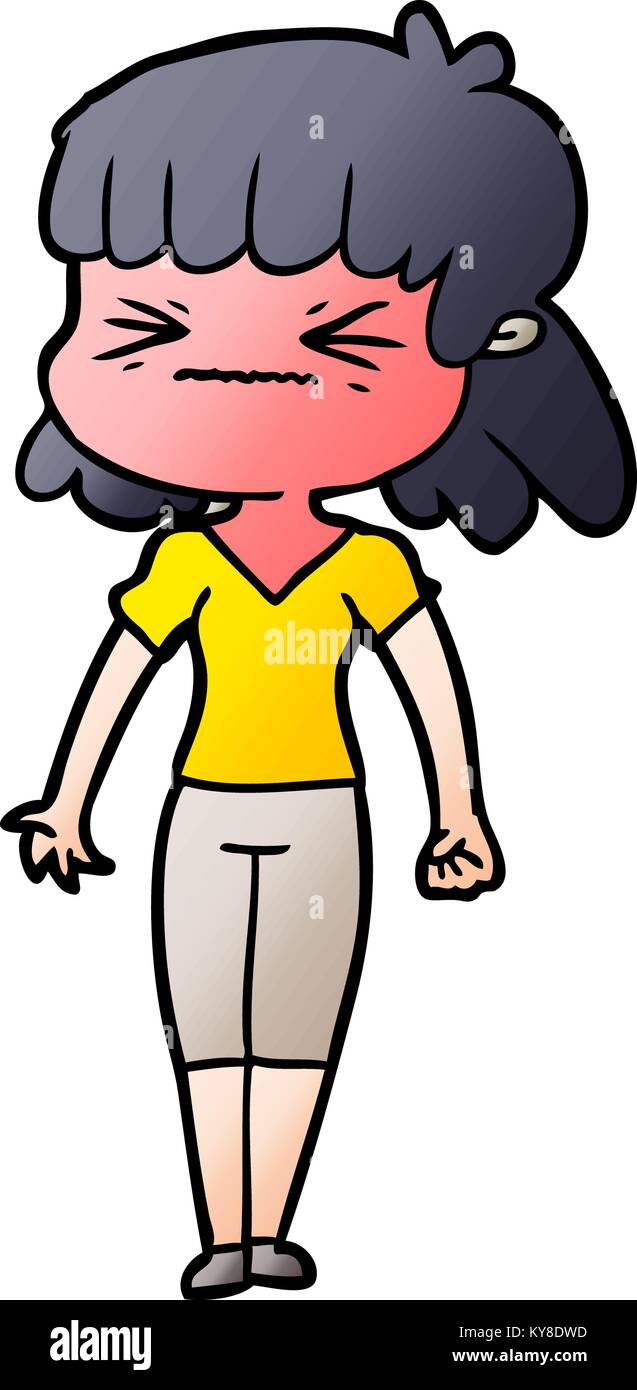 cartoon angry girl Stock Vector Image & Art - Alamy