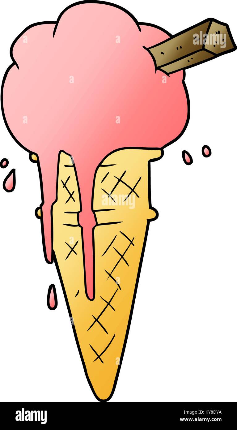 Cartoon Ice Cream Melting Stock Vector Image And Art Alamy
