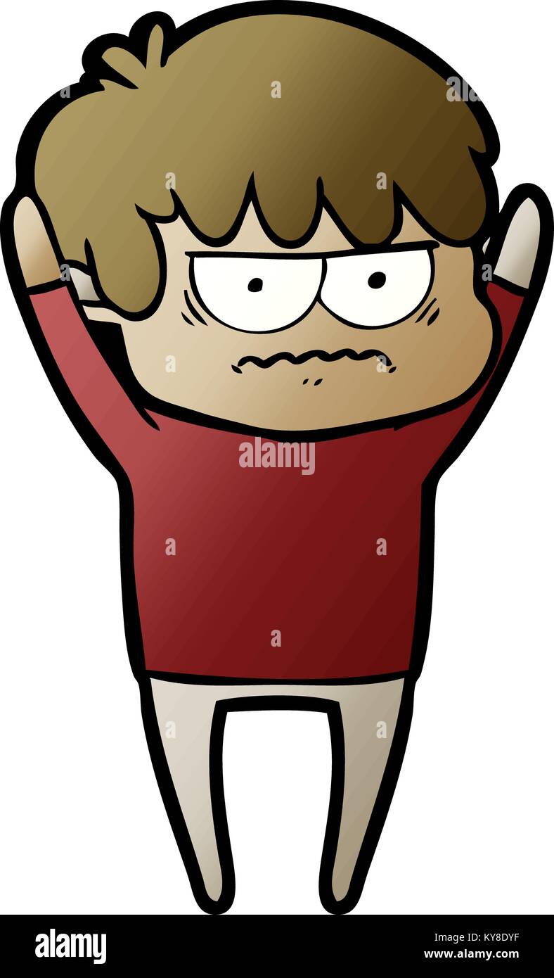 annoyed cartoon boy Stock Vector Image & Art - Alamy