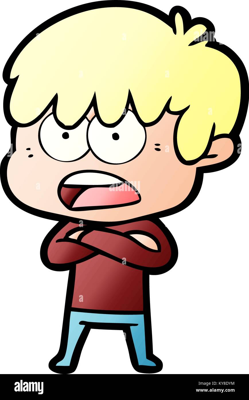 worried cartoon boy Stock Vector Image & Art - Alamy