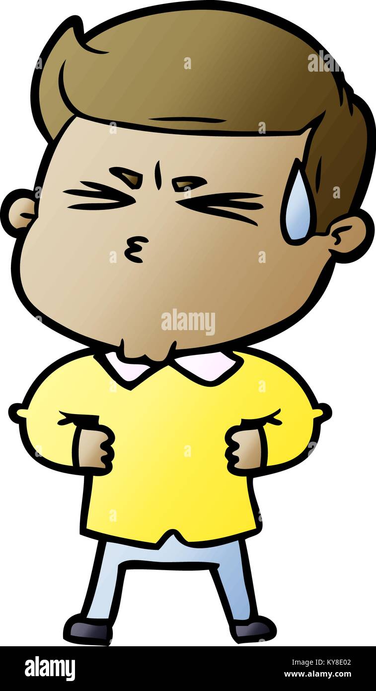 cartoon man sweating Stock Vector Image & Art - Alamy