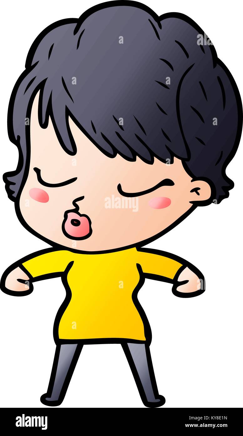 cartoon woman with eyes shut Stock Vector Image & Art - Alamy