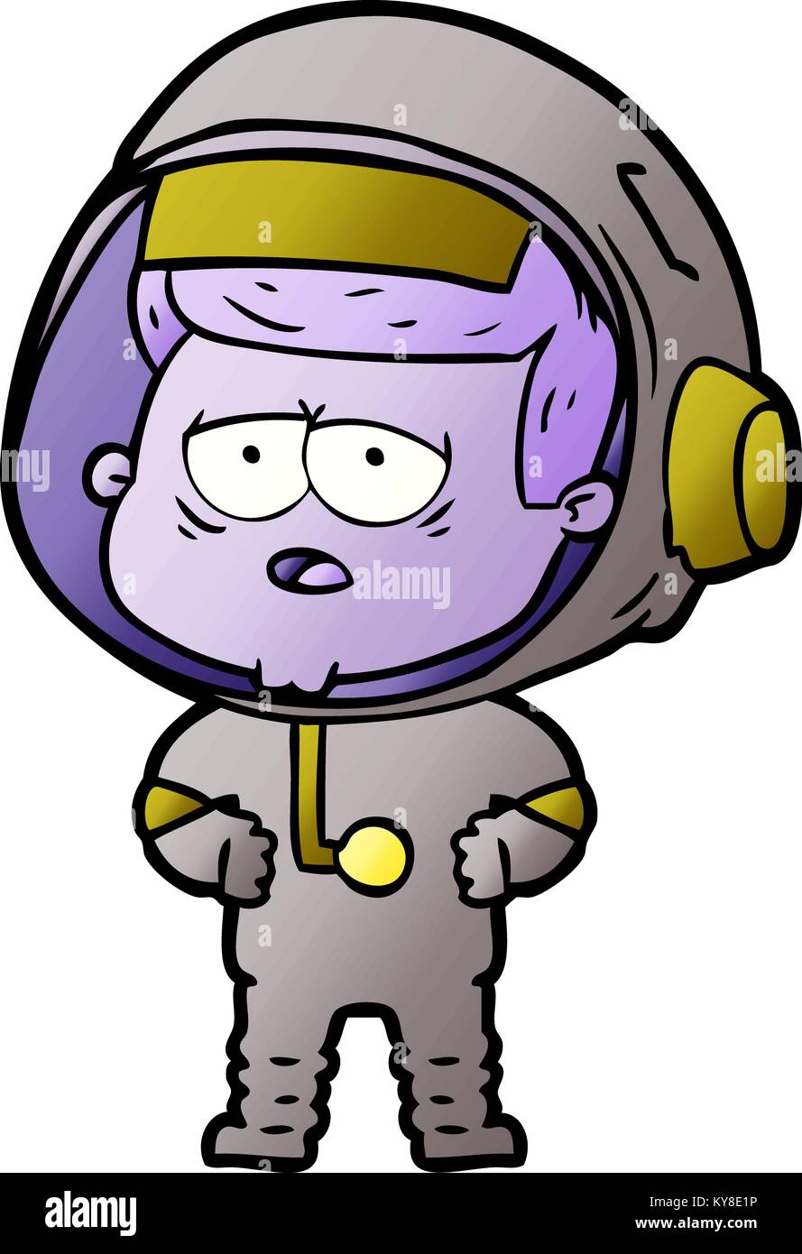 cartoon tired astronaut Stock Vector Image & Art - Alamy