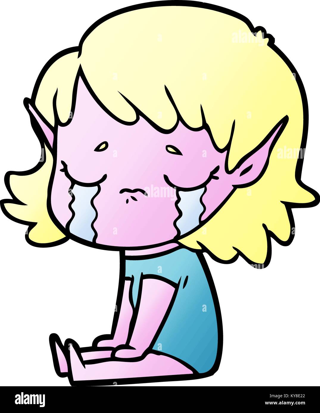 cartoon crying elf girl Stock Vector Image & Art - Alamy