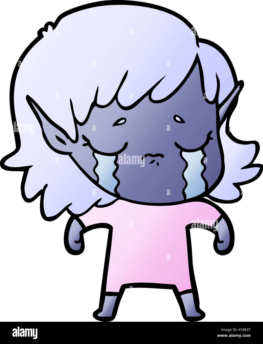 cartoon crying elf girl Stock Vector Image & Art - Alamy