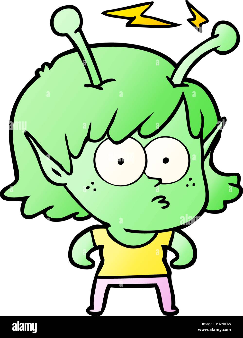 cartoon alien girl Stock Vector Image & Art - Alamy