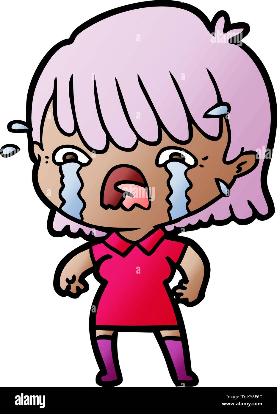 Cartoon Girl Crying Animation