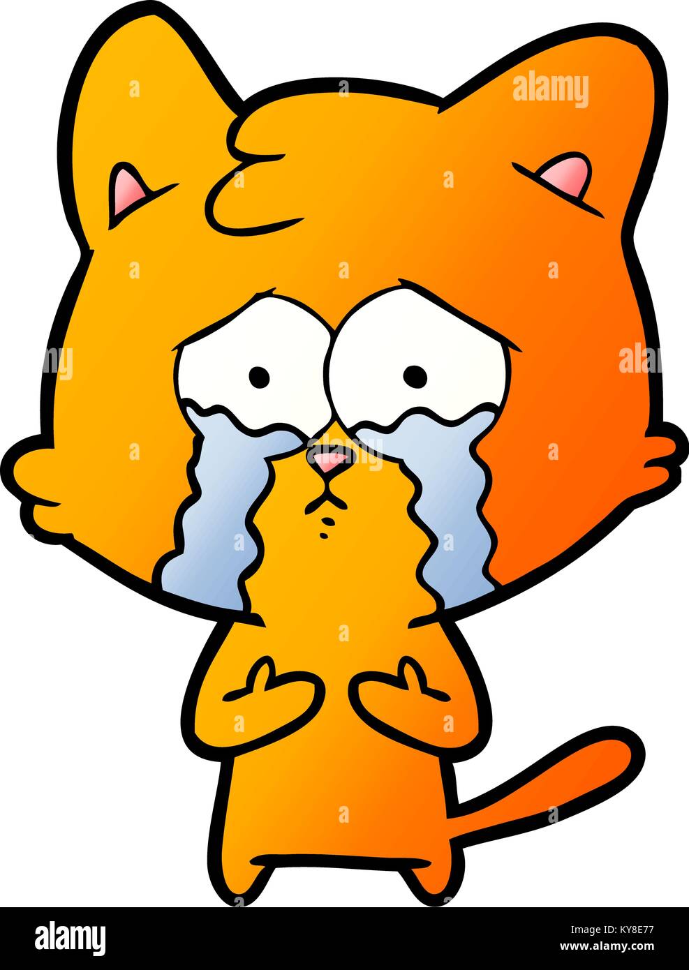 cat crying cartoon Stock Vector Image & Art - Alamy