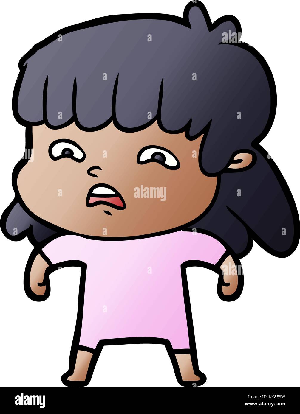 cartoon worried woman Stock Vector Image & Art - Alamy