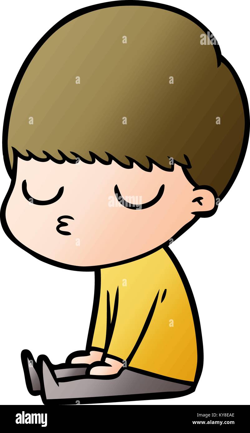 cartoon calm boy Stock Vector Image & Art - Alamy