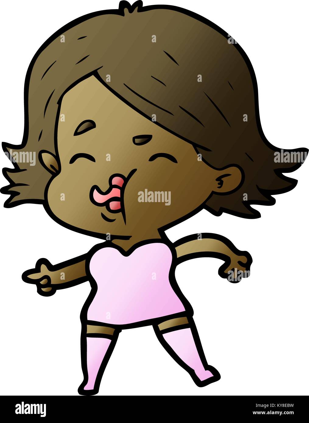 cartoon girl pulling face Stock Vector Image & Art - Alamy