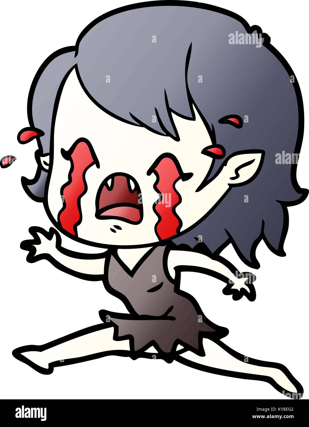 cartoon crying vampire girl Stock Vector Image & Art - Alamy
