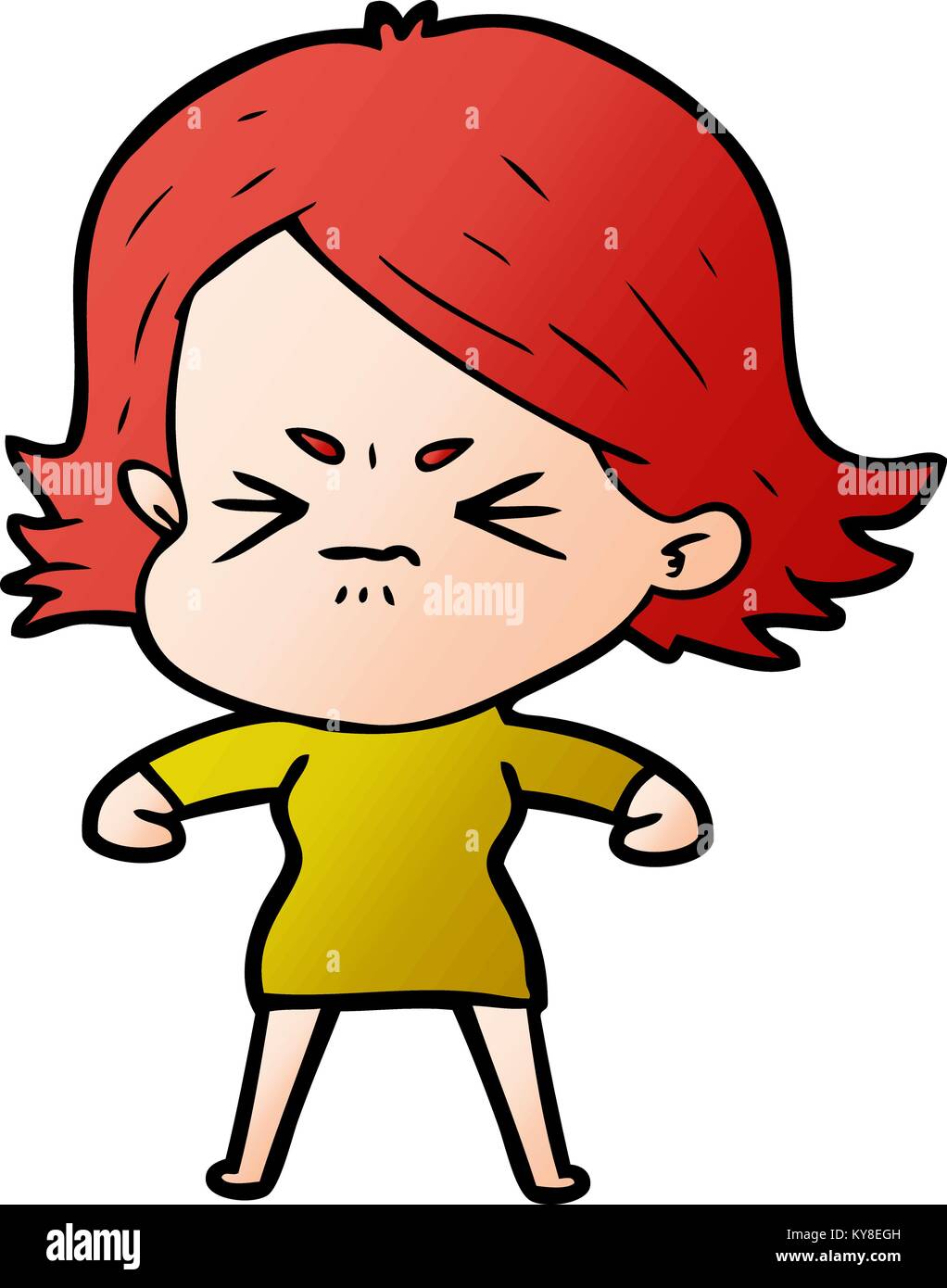 cartoon angry girl Stock Vector Image & Art - Alamy