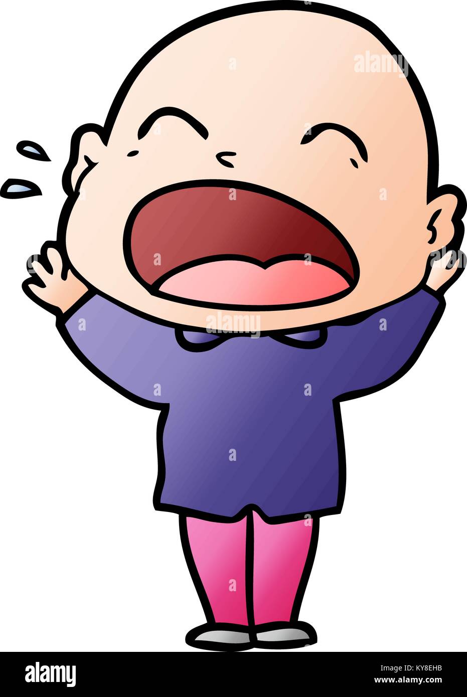 cartoon shouting bald man Stock Vector Image & Art - Alamy