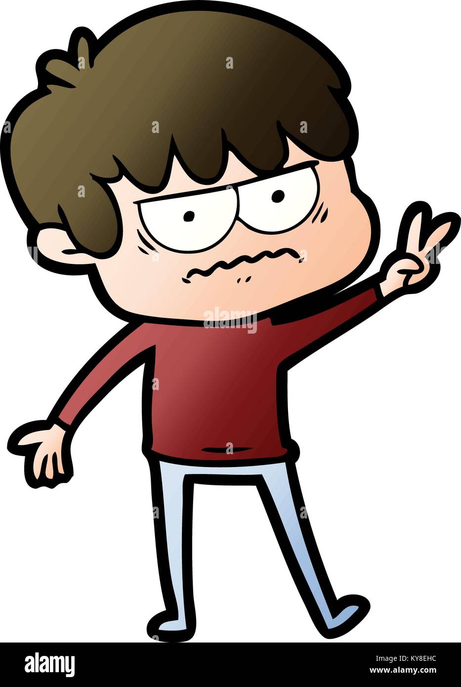 annoyed cartoon boy Stock Vector Image & Art - Alamy