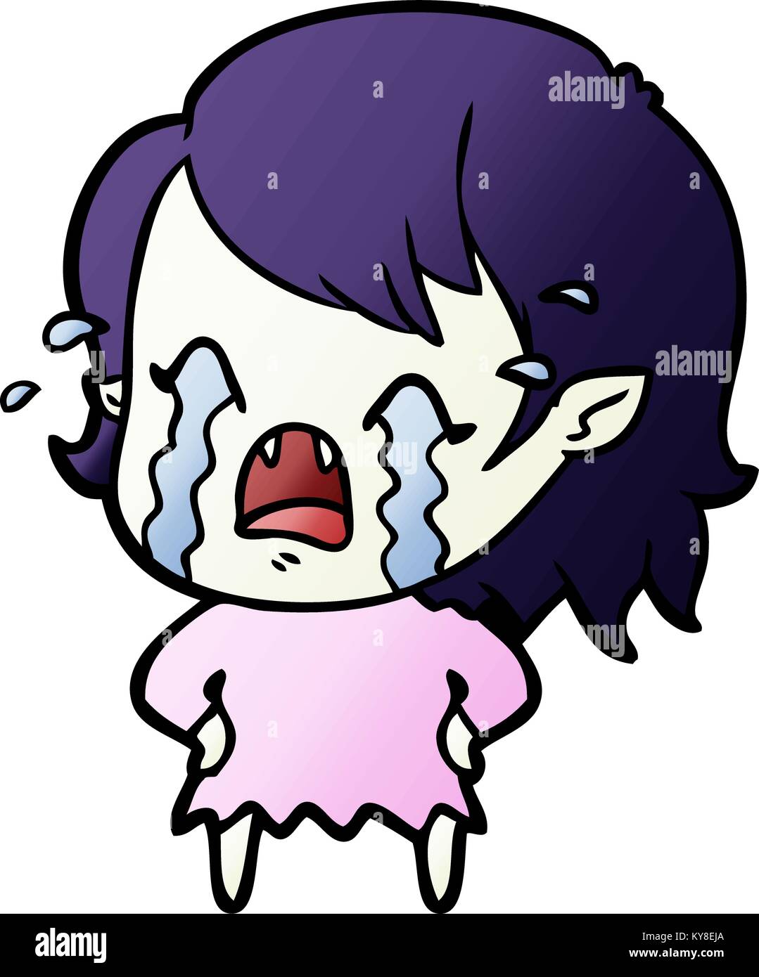 cartoon crying vampire girl Stock Vector Image & Art - Alamy