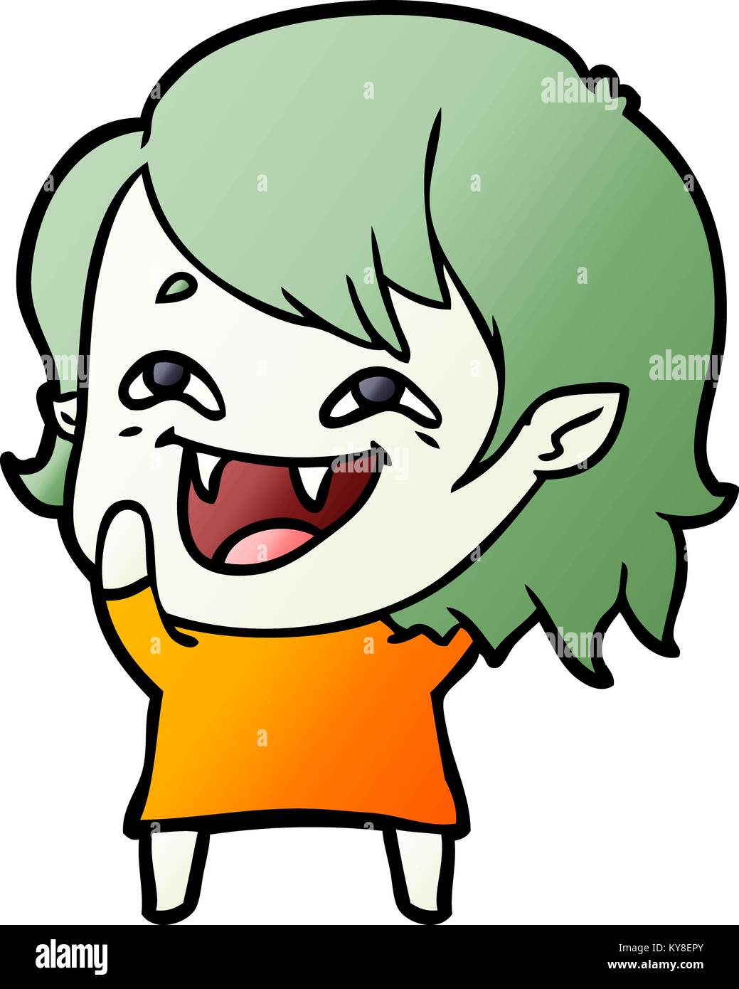 cartoon laughing vampire girl Stock Vector Image & Art - Alamy